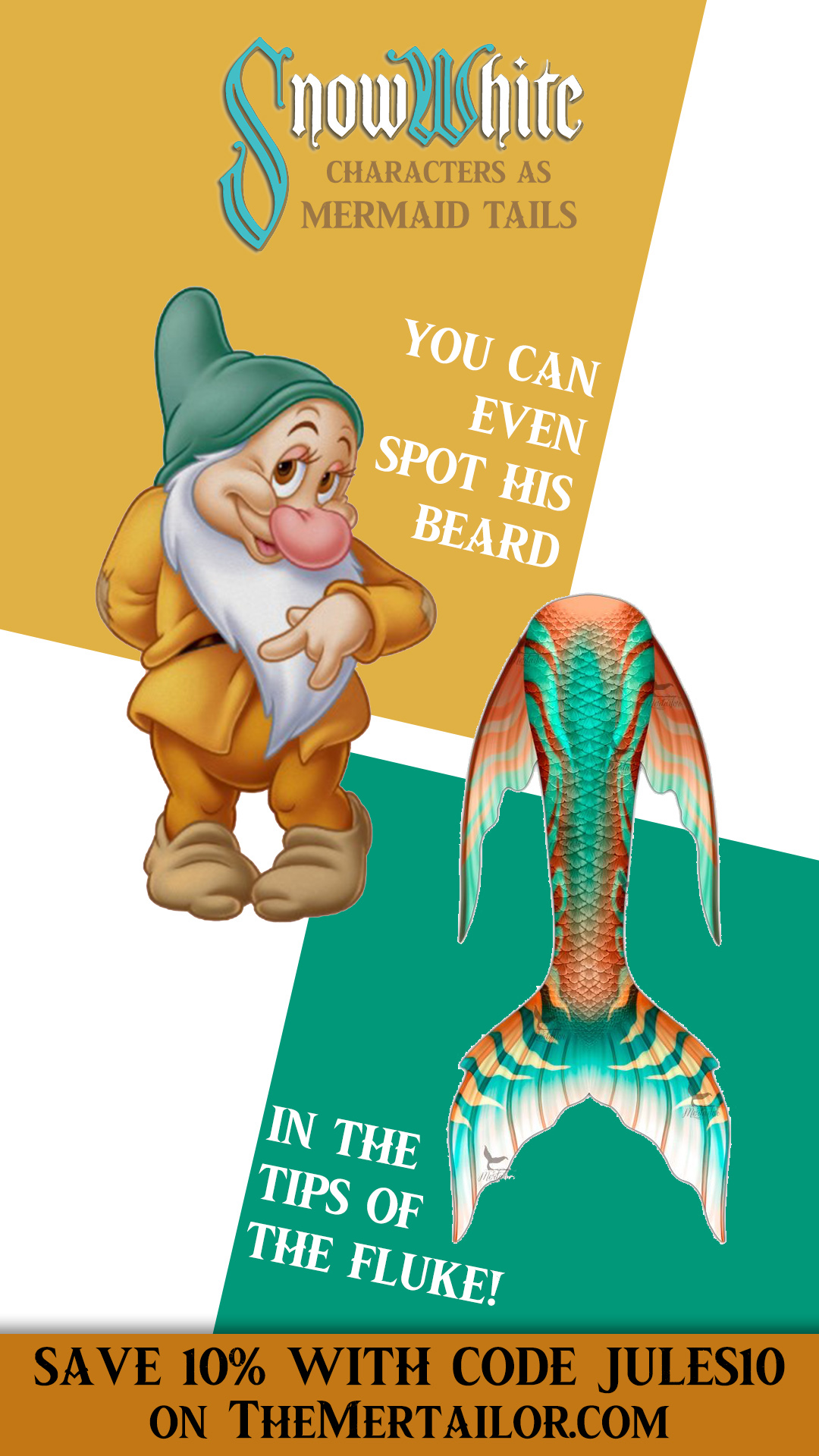 Snow White Characters as Mermaid Tails - Mermaid Jules